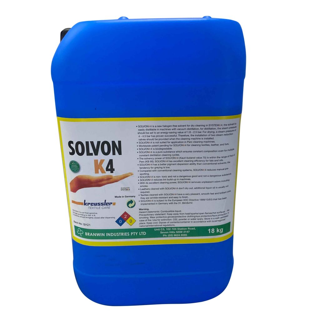 Solvon K4 (K4 Solvent) - Branwin Industries | Dry Cleaning Supplies Sydney